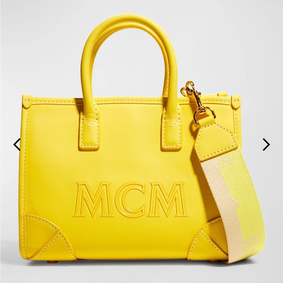 MCM | Bags | Brand New Yellow Mcmleather Mini Tote | Poshmark